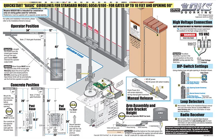 6004 Column Mount Swing Gate Operator - Doorking