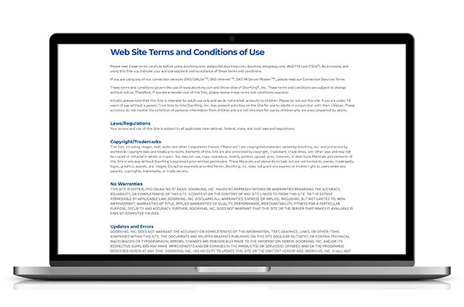 DoorKing Terms of Use - Website & Service User Agreement